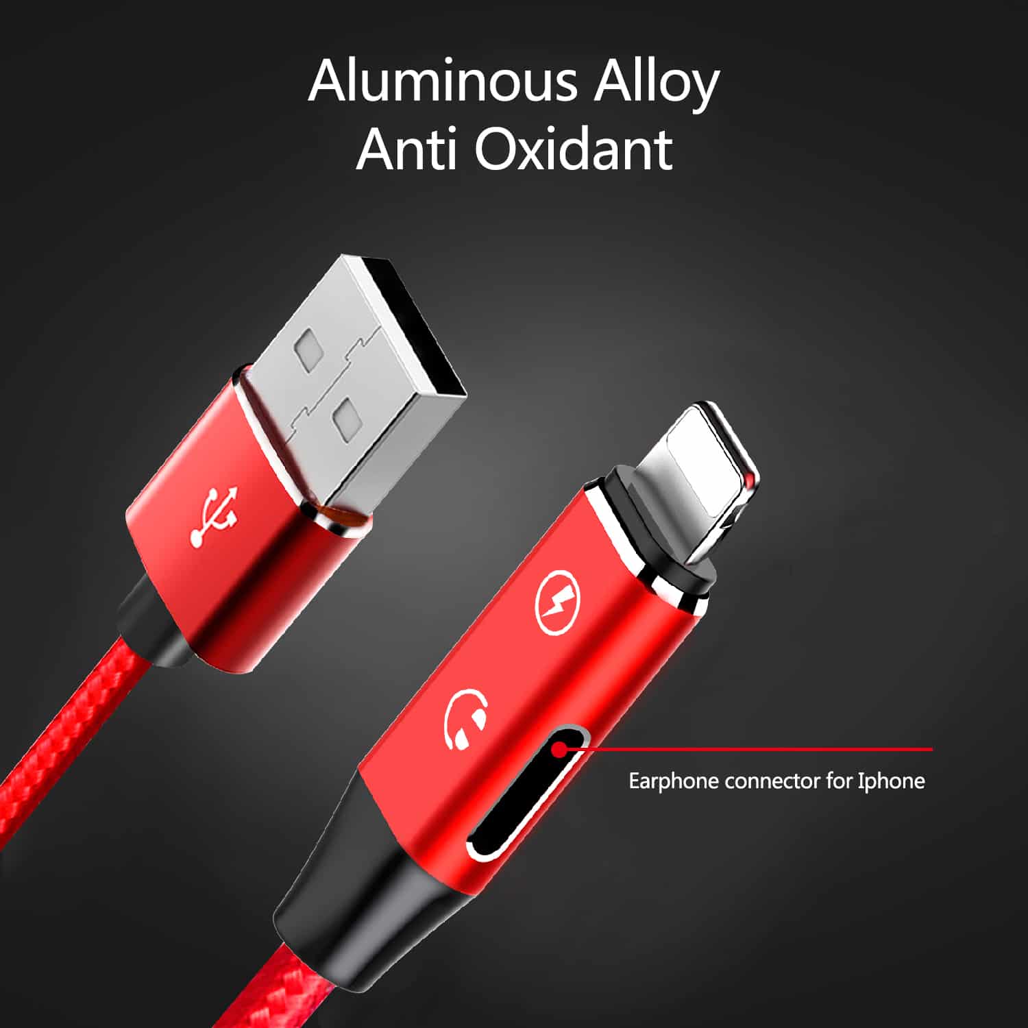 8Pin Earphone connector for iphone Charging and Audio 2in1 Cable ...